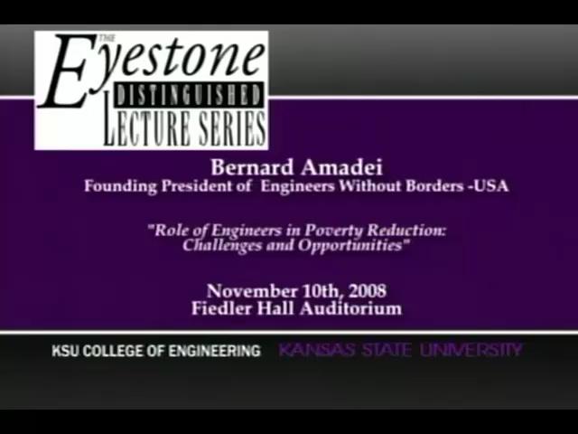 Eyestone Distinguished Lecture Series: Dr. Bernard Amadei