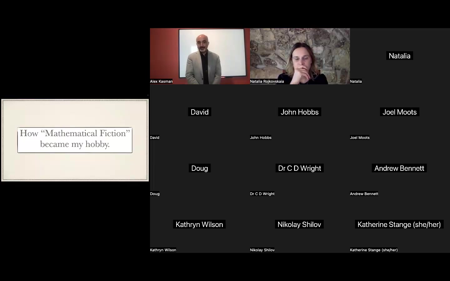 Mathematical Fiction Speaker: Alex Kasman